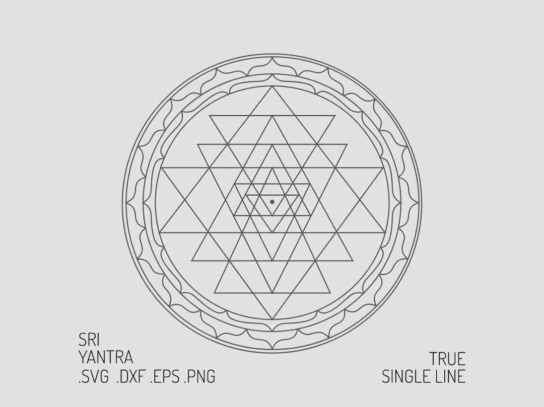 Sri Yantra SVG | One-line Sacred Geometry Vector - Etsy