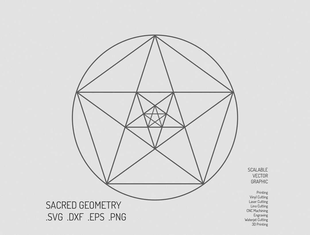 Sacred Geometry Pentagram SVG: Crystal Grid, Angel Grid (digital File ...