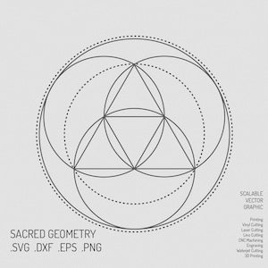 Sacred Geometry SVG, Seed of Life, Equilateral Triangle, Cut File ...