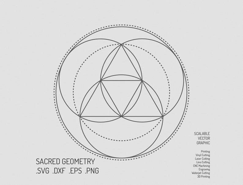 Seed of Life Sacred Geometry SVG: Crystal Grid Cut File (digital File ...