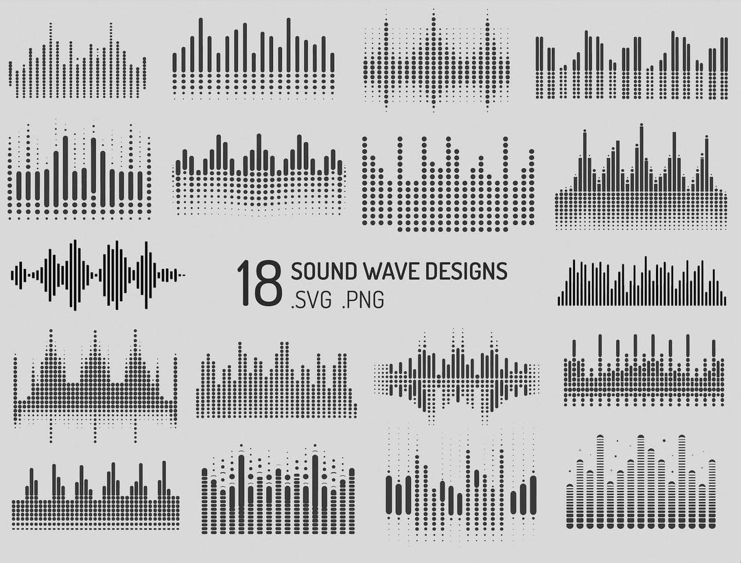 Sound Wave SVG Files, Music SVG, Frequency SVG, Cri Cut File Sound Wave ...