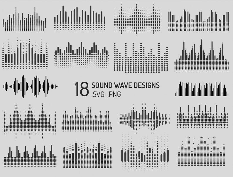 Sound Wave SVG Files, Music SVG, Frequency SVG, Cri Cut File Sound Wave ...