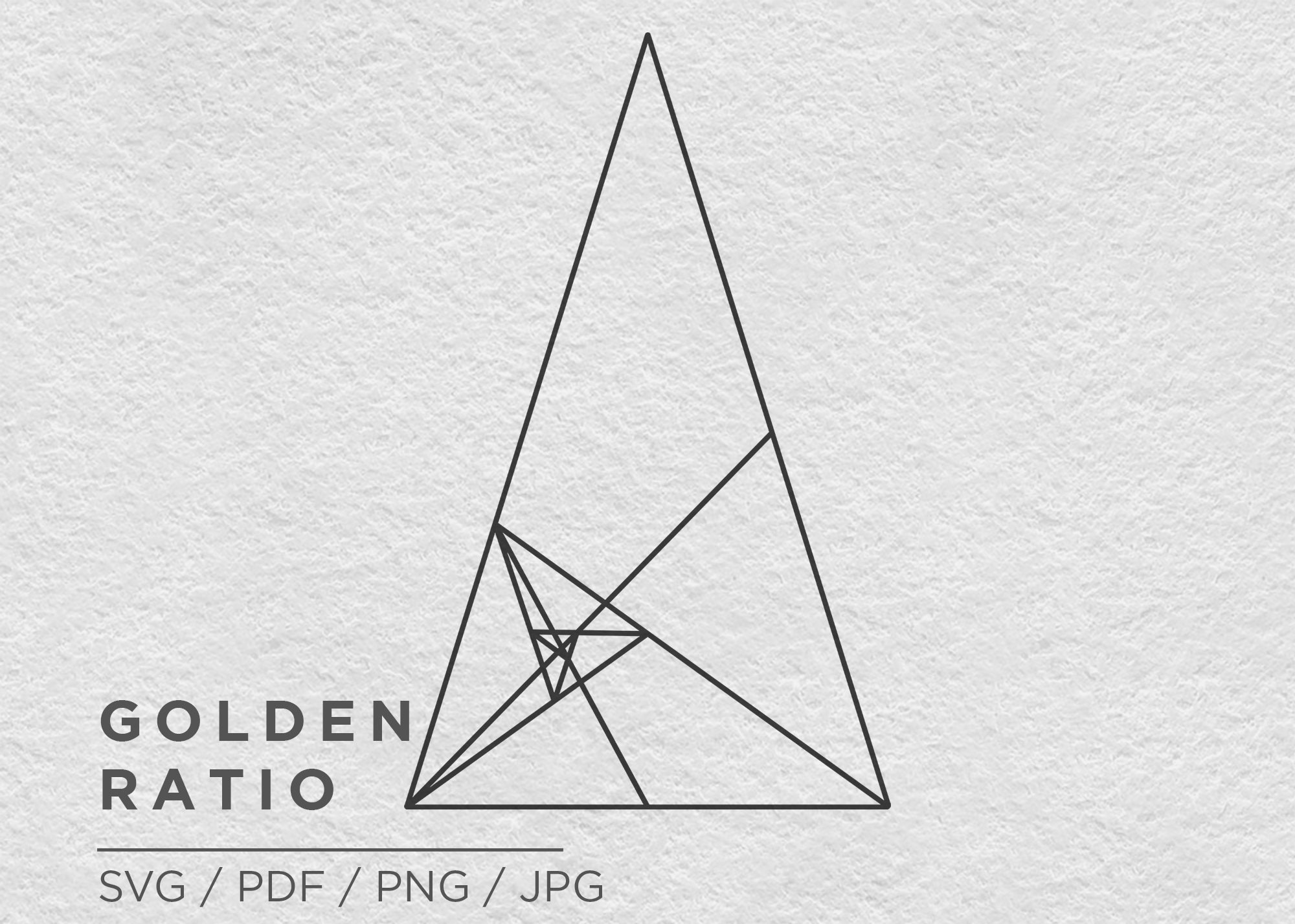 Golden Ratio Triangle SVG Vector Decal Spiral Phi Print - Etsy