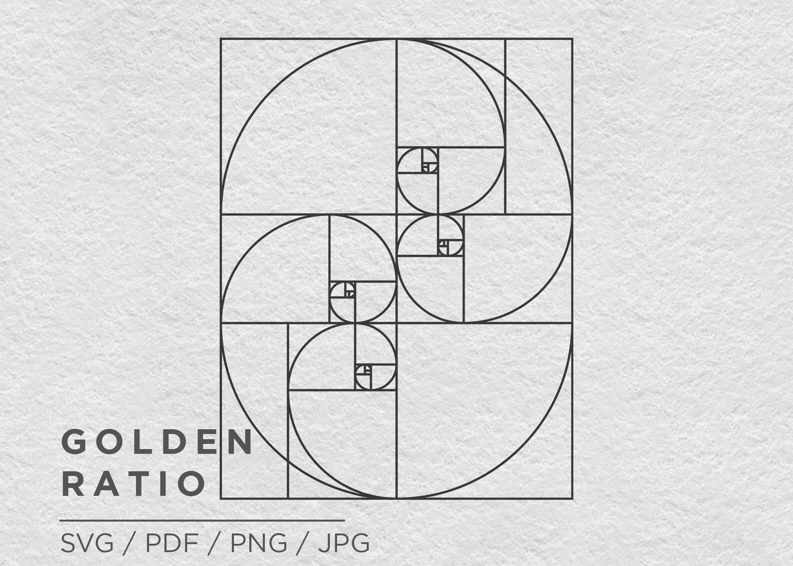 Golden Ratio SVG Vector Decal Spiral Phi Print Cut File - Etsy