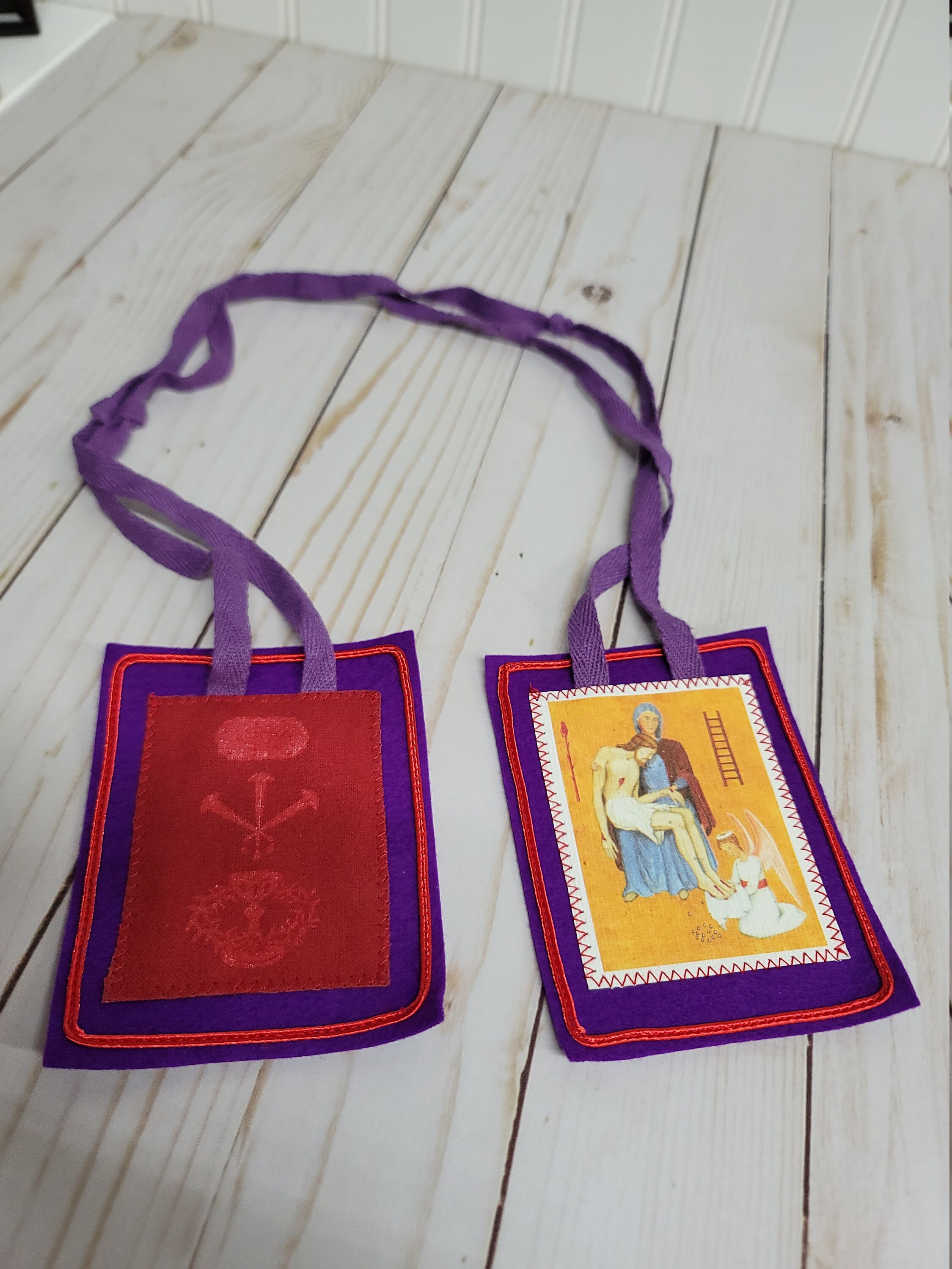 Purple Scapular of Benediction and Protection Catholic | Etsy