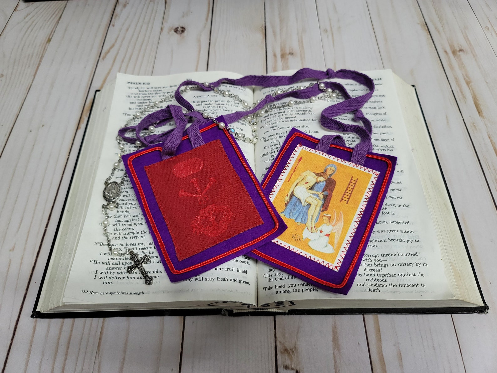 Purple Scapular of Benediction and Protection Made of WOOL - Etsy