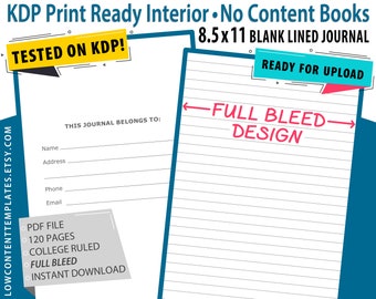 Kdp Interior Template 8.5x11 - Etsy