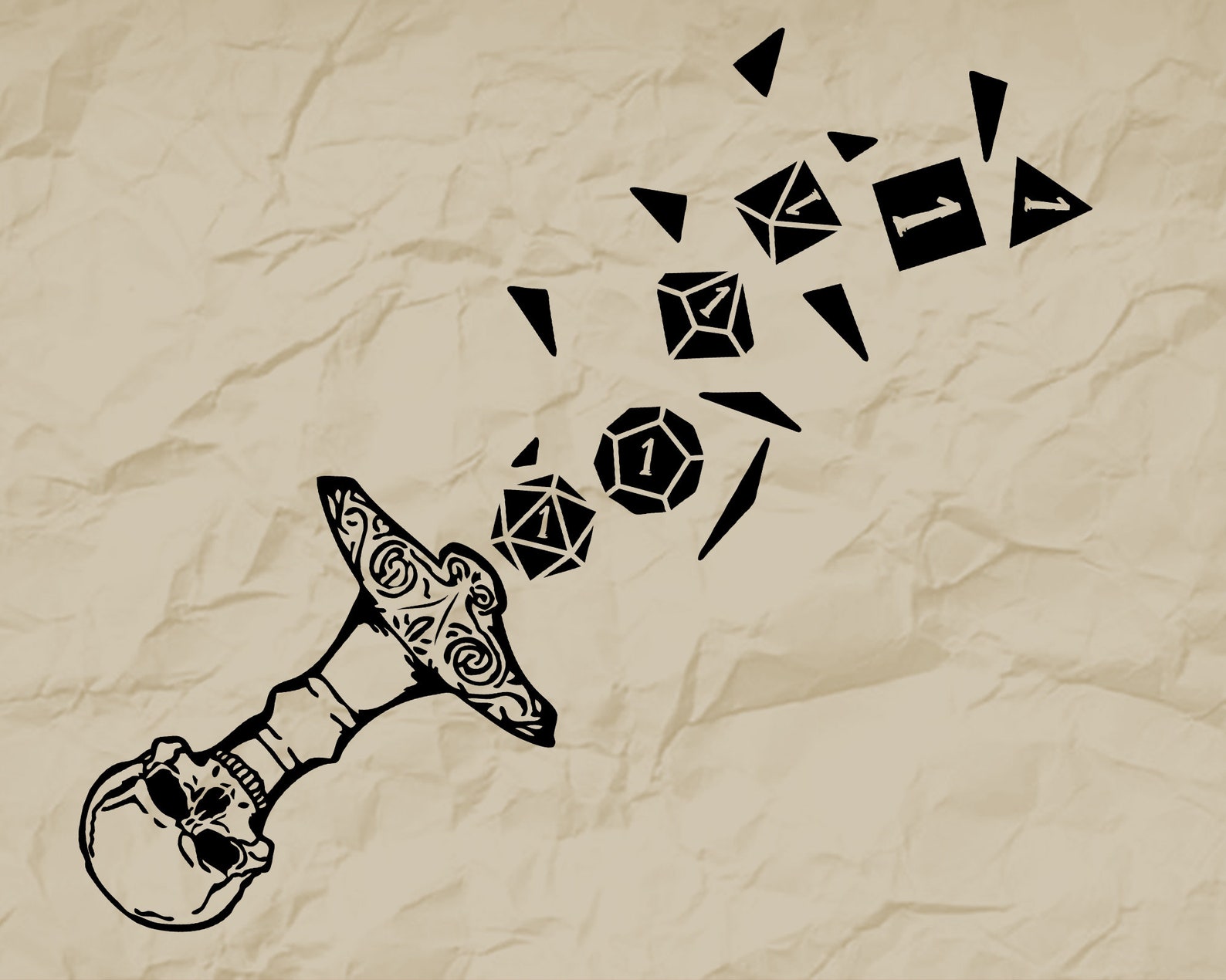 Sword Critical Failure Dnd D20 Dice SVG, D20 Svg, D20 Shirt, Sword ...