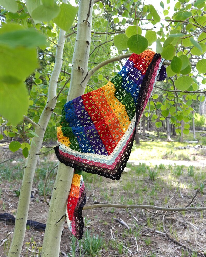 Not an Island Shawl Crochet Pattern, Geometric Striped Lace - Etsy UK