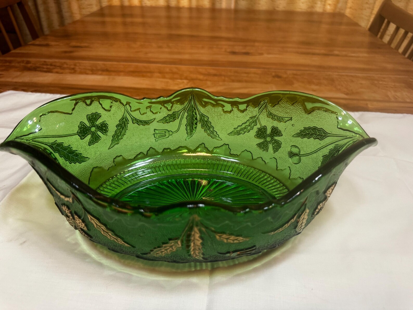 Antique EAPG Green Glass Bowl, US Glass Delaware Pattern - Etsy