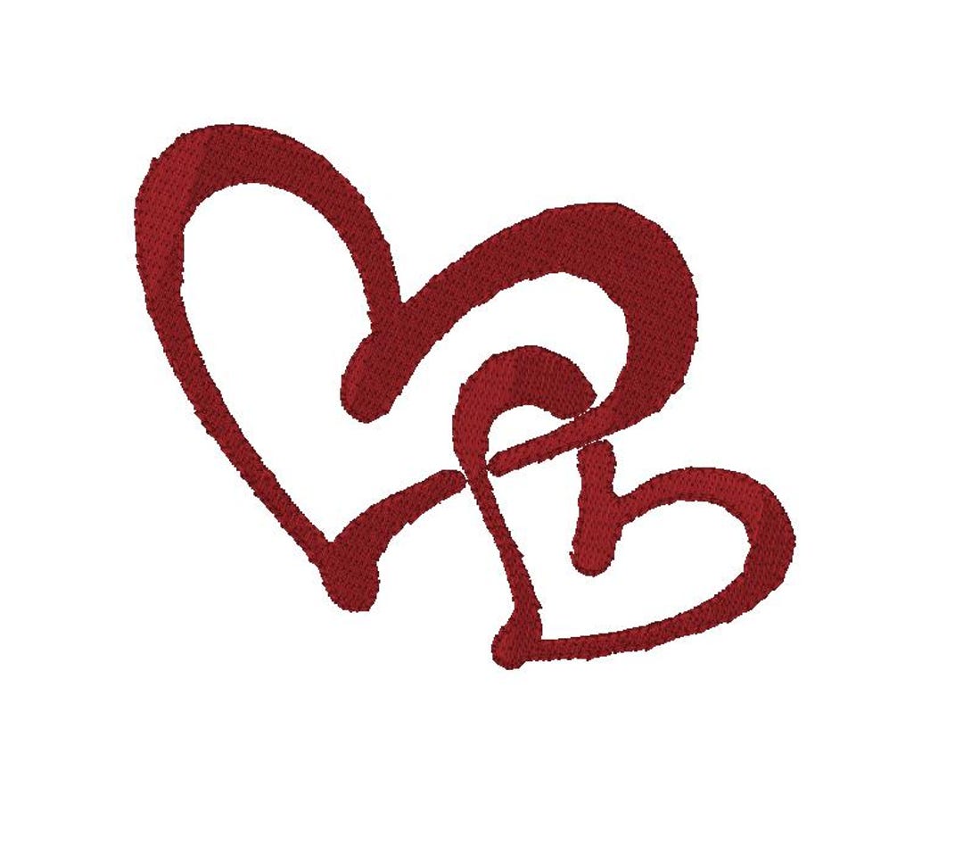 Locking Hearts Embroidery Design, Filled Heart, Instant Download ...