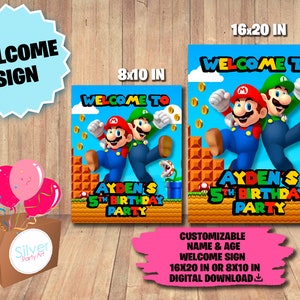 Mario Bros Welcome Sign, Welcome Poster, Printable Super Mario Bros ...