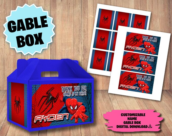 Spider Man Favor Box Spider-man Birthday Spiderman Party - Etsy