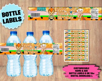Pebbles and Bam Bam Birthday Party bottle Label DIGITAL Download ...