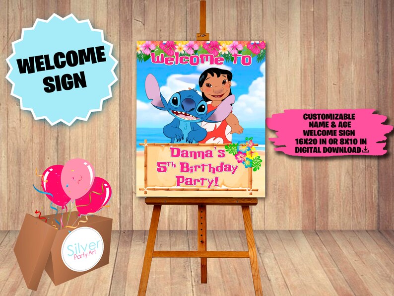 Lilo and Stitch Welcome Sign Welcome Poster Printable Lilo - Etsy