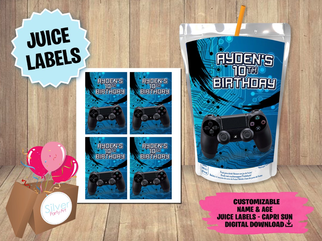 Gamer Juice Labels DIGITAL DOWNLOAD Play Station Party Pack - Etsy