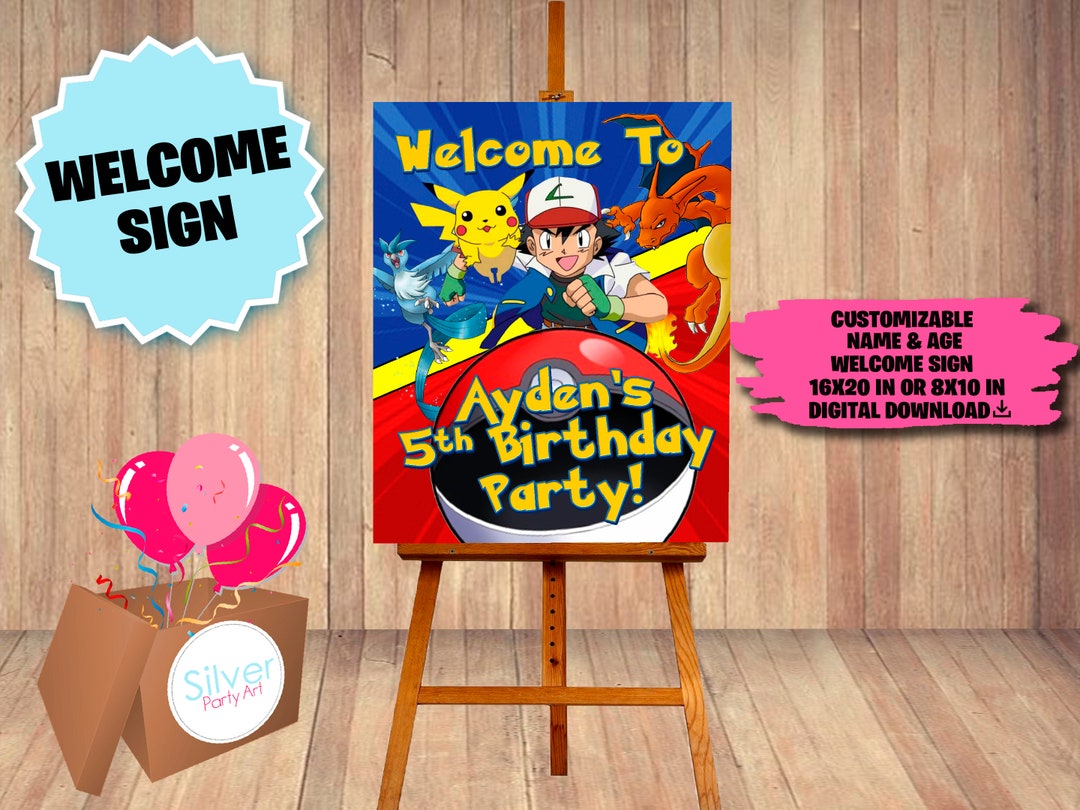 Pokemon Welcome Sign, Welcome Poster, Printable Pokemon Welcome Sign ...