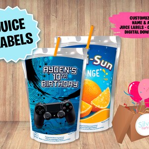 Gamer Juice Labels DIGITAL DOWNLOAD Play Station Party Pack - Etsy