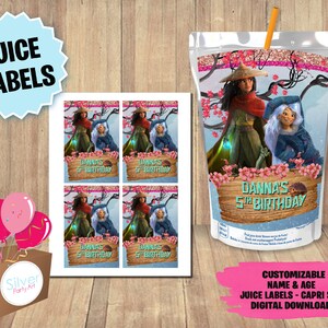 Raya and the Last Dragon Party Pack Chip Bag Favor Bag Juice Water ...