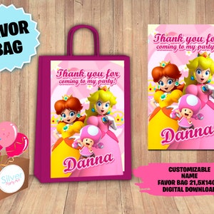 Labels for Princess Peach Party - Favor Bag - Gift Bag - Goodie Bag ...