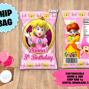 Labels for Princess Peach Party - Chip Bag Label - DIGITAL DOWNLOAD ...