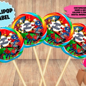Label for Avengers Party - Lollipop Label - DIGITAL DOWNLOAD - Avengers ...
