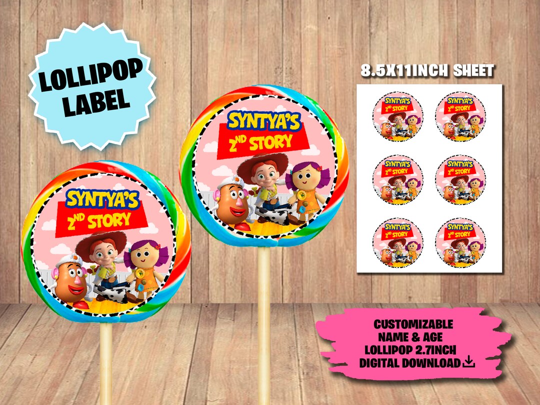 Label for Toy Story Girl Party - Lollipop Label - DIGITAL DOWNLOAD ...