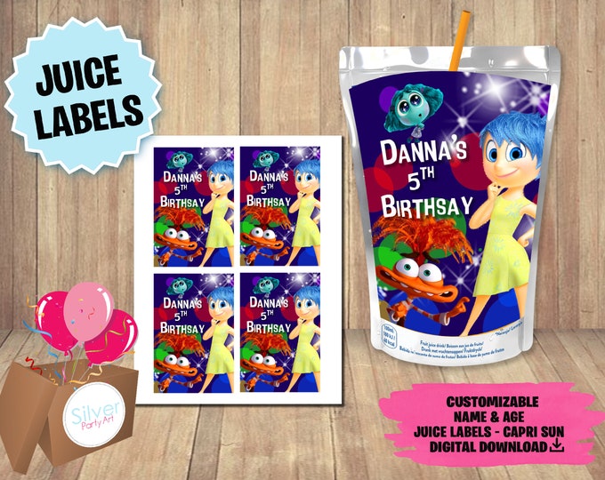 Inside Out Birthday Party Bundle Party Treats Chip Bag Capri Sun Water ...