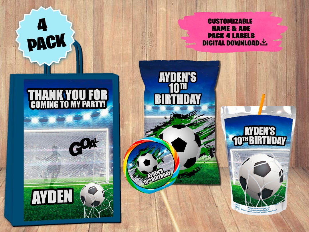 Labels for Football Party Pack - Chip Bag - Favor Bag - Juice ...