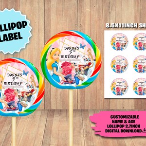 Labels for Alice in Wonderland Party Pack - Chip Bag, Juice, Favor Bag ...