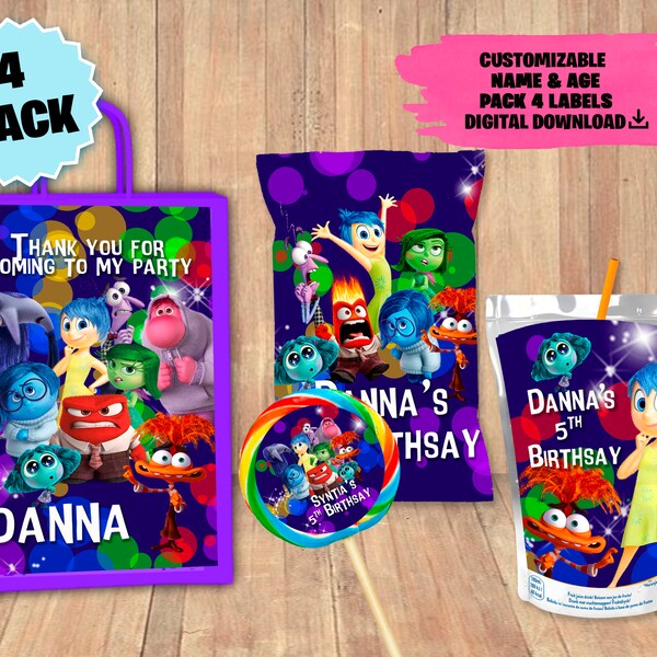 Inside Out Party Favor Template - Etsy