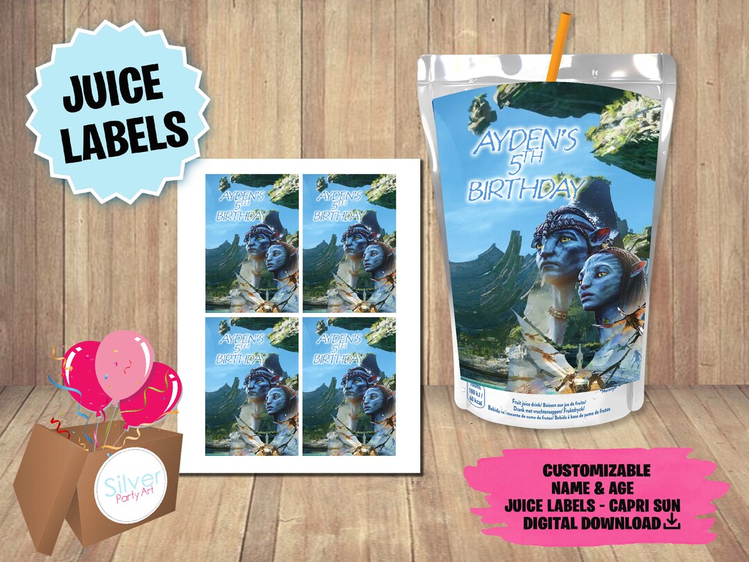 Labels for Avatar Party - Juice Label - DIGITAL DOWNLOAD - Avatar ...
