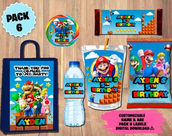 Set of 9 Box Super Mario Treat Boxes Gable Boxes Birthday - Etsy