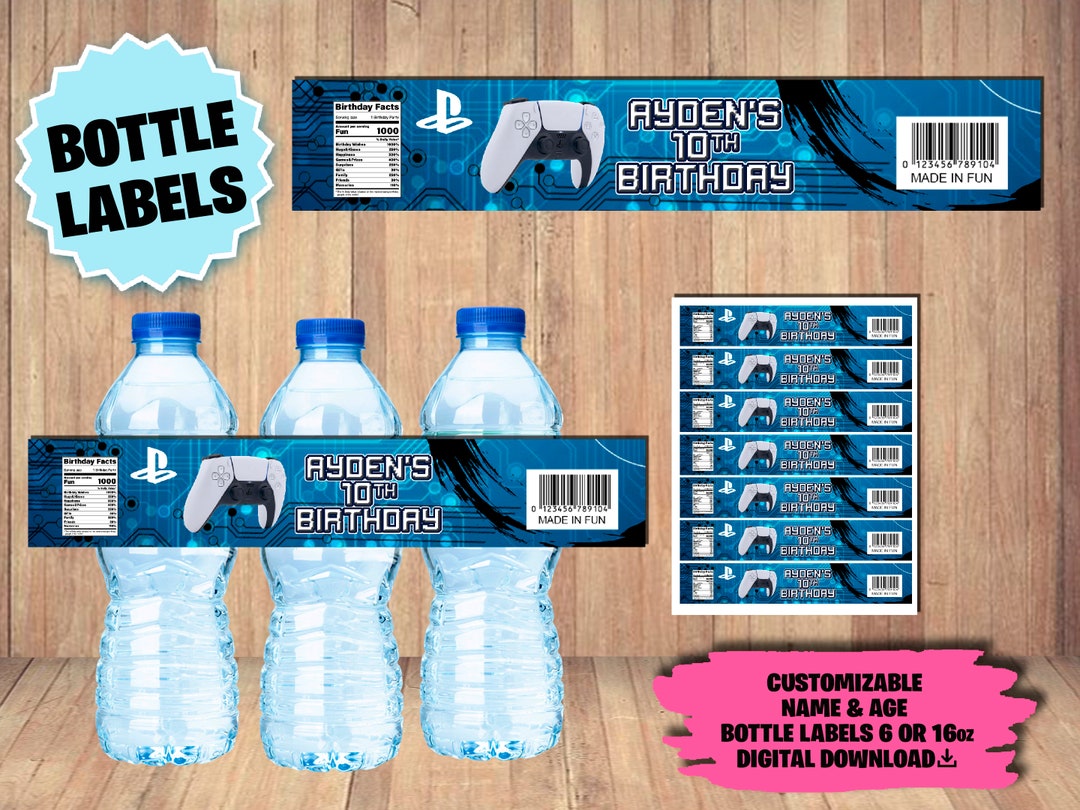 Gamer Water Bottle Labels - Bottle Labels - DIGITAL DOWNLOAD Play ...