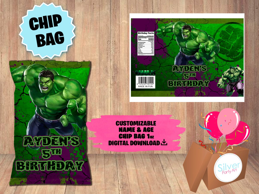 Labels for Hulk Party - Chip Bag Label - DIGITAL DOWNLOAD - Hulk ...