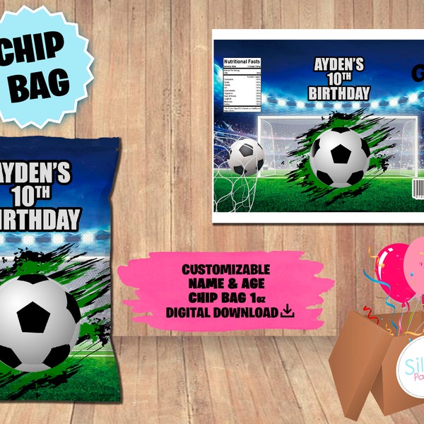 Soccer Chip Bag - Etsy