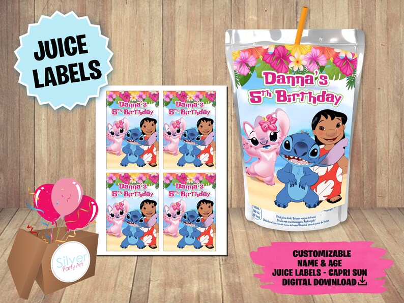 Label for Lilo and Stitch Party Juice Labels Drink Label - Etsy