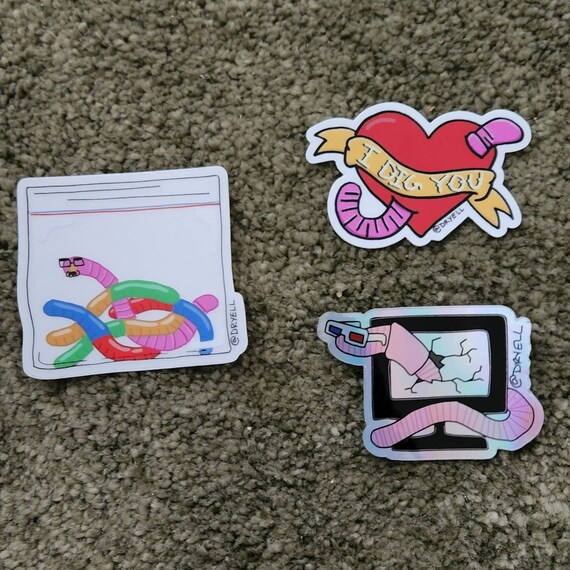 The Ultimate Worm Sticker Pack | Etsy