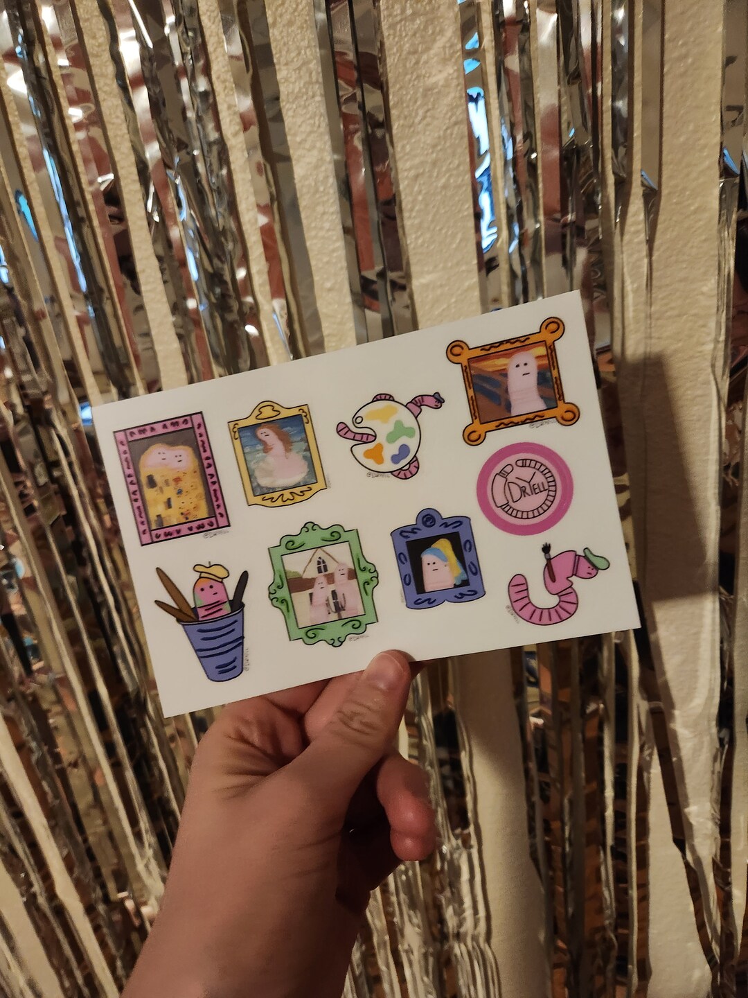 Famous Paintings ... With Worms as the Models. Vinyl Sticker Sheet - Etsy