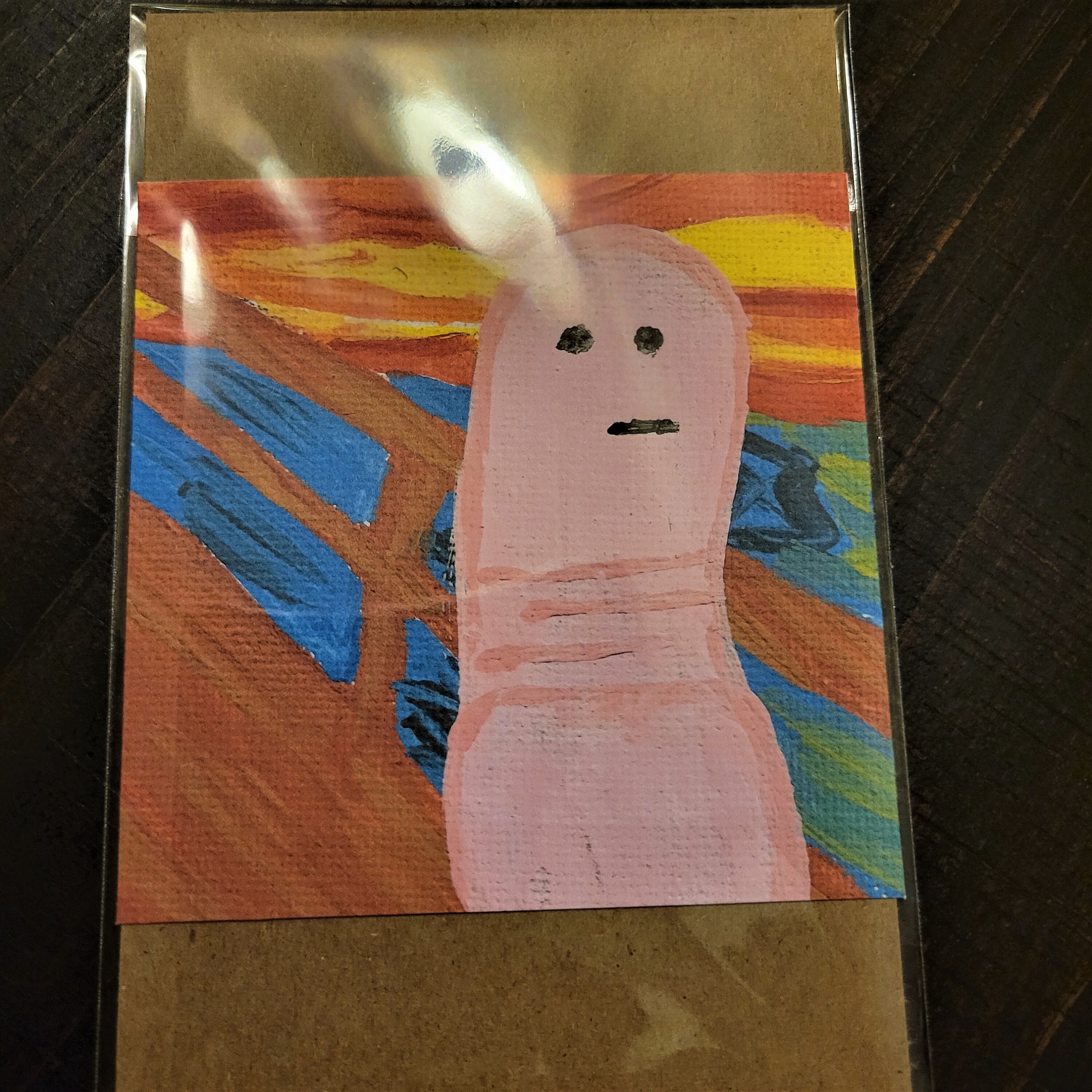 Scream but With a Worm art Print | Etsy