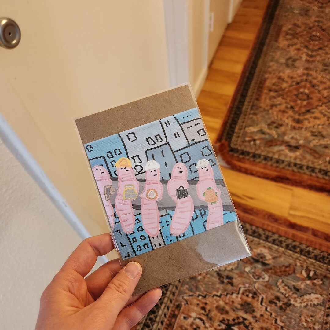 Lunch Atop a Skyscraper, If They Were Worms! (art Print) - Etsy