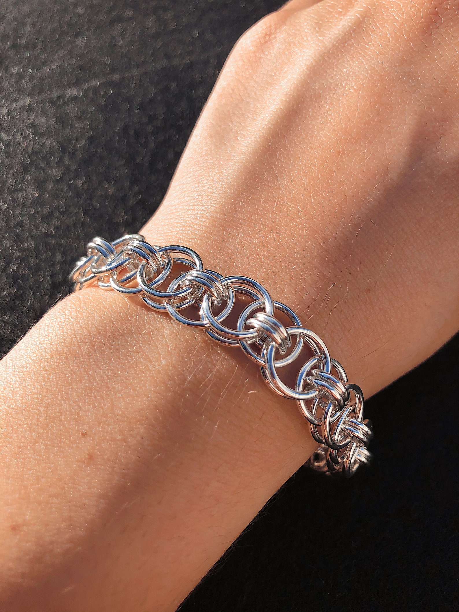 Sterling Silver Helm Chain Bracelet - Etsy