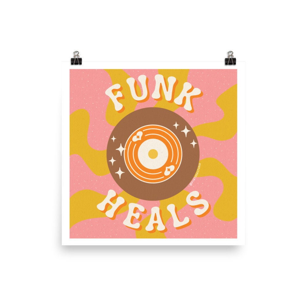 Retro Graphic Matte Poster Print, Vintage 1970's Inspired Wall Art ...