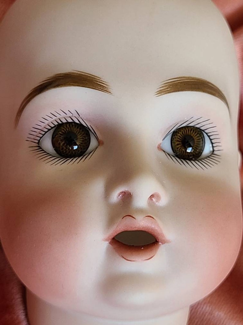 Porcelain Bru Doll Head Crescent Dot Bru Reproduction With | Etsy