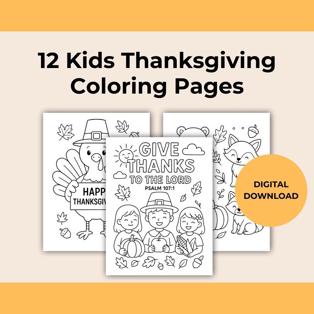 Thanksgiving Activity Coloring Pages | Fall Printables for Kids | 12 ...