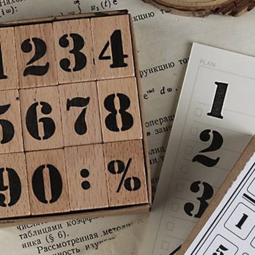 Number Rubber Stamp Set Large Rubber Numbers Stamps 12pcs - Etsy