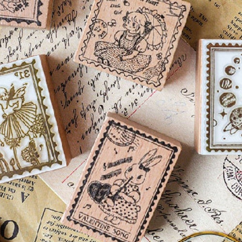 Large Square Wooden Rubber Stamp Card Making Scrapbooking | Etsy