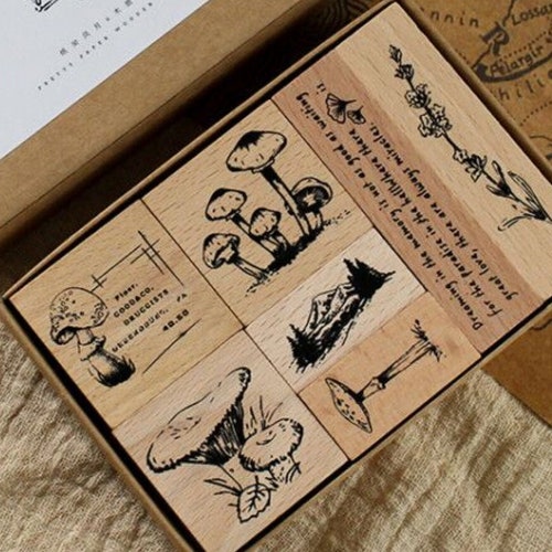 Card Making Stamps Set Wood Rubber Stamps for Journaling Diary - Etsy