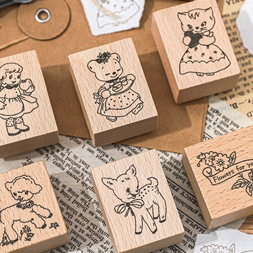 Cute Girl Diary Stamp Wooden Rubber Stamp Scrapbook Journal - Etsy