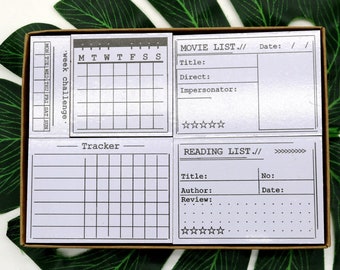 Planner Rubber Stamp Set Date Weekly Month Tracker Clock in Plann Habit ...